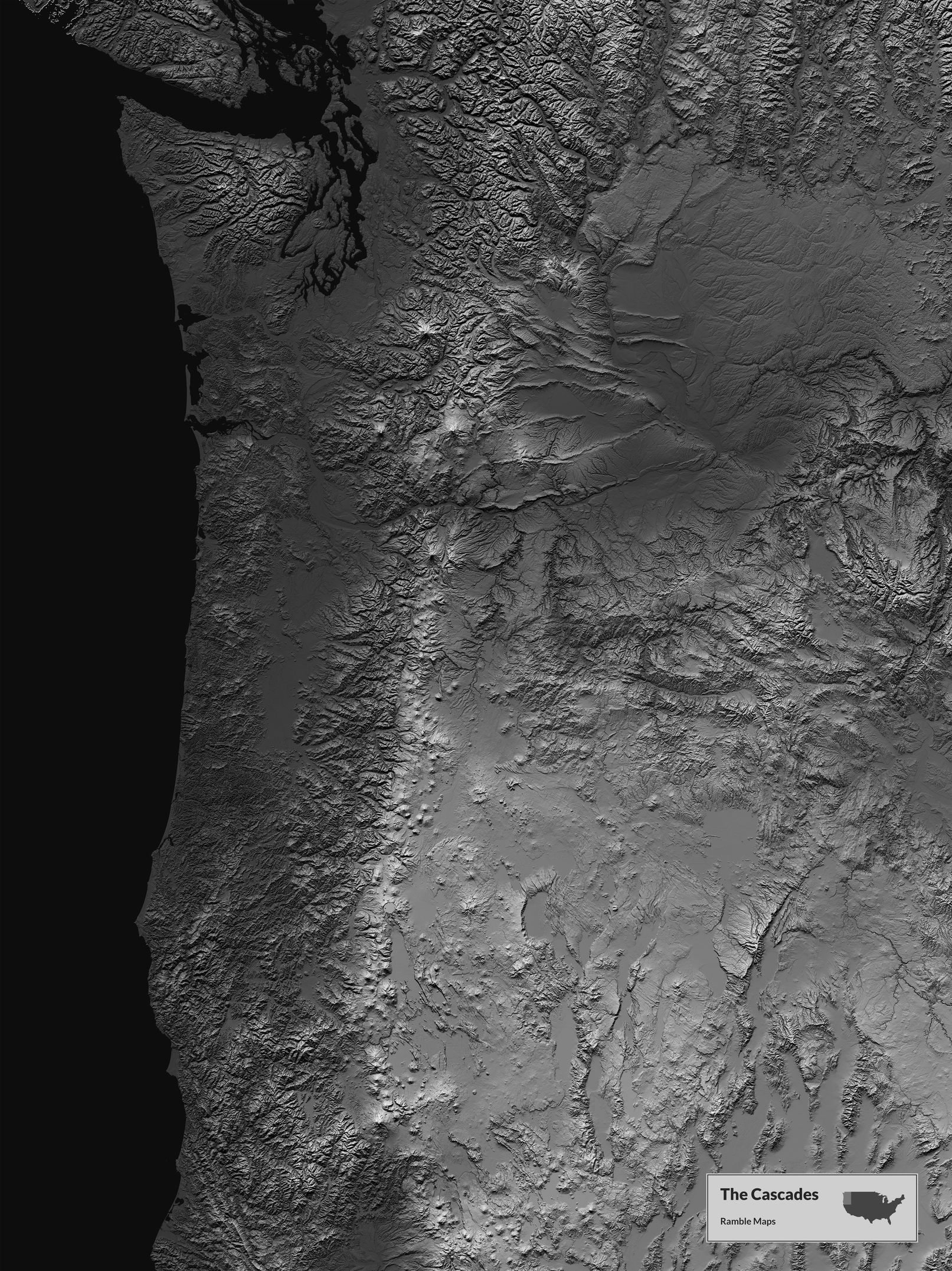 Cascade Volcano Terrain Maps