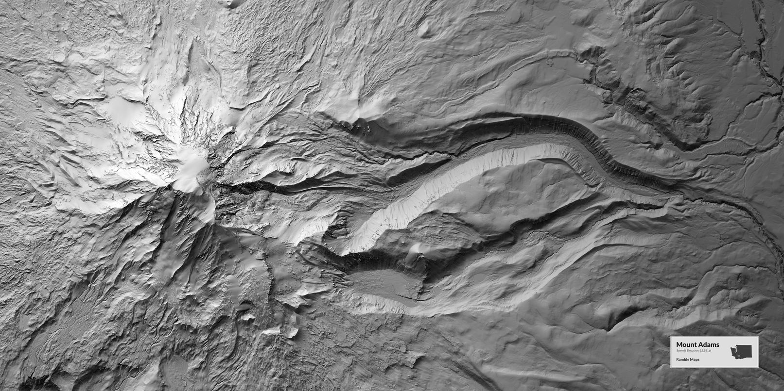 Mount Adams Terrain Map